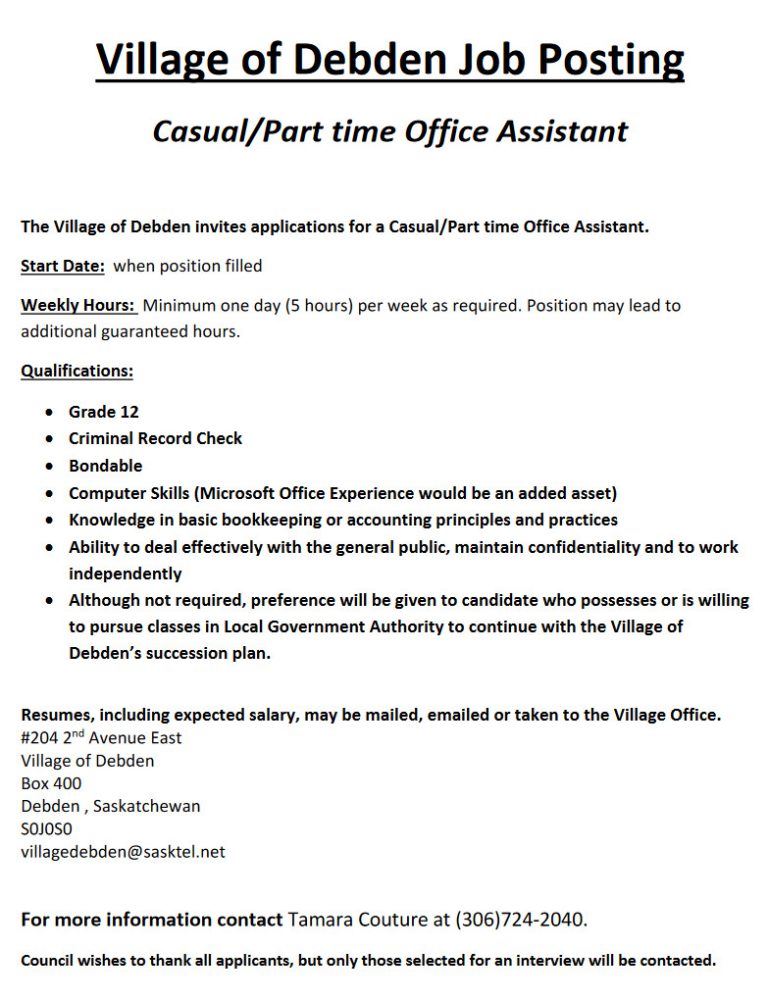 Village of Debden – A Small Community With Big Hearts